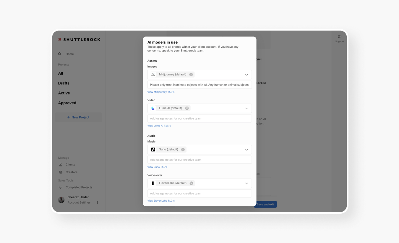 New Visibility & Controls for AI Usage Across Shuttlerock Creative Projects