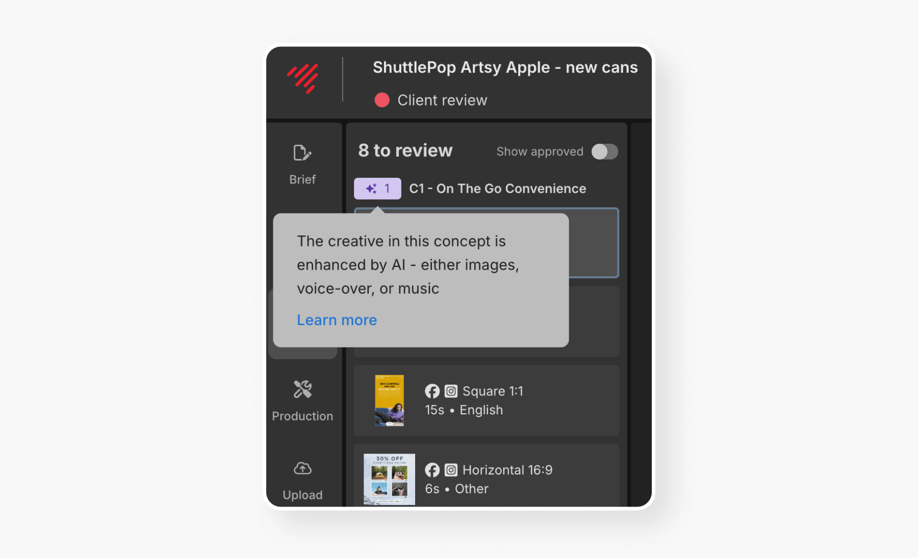 New Visibility & Controls for AI Usage Across Shuttlerock Creative Projects